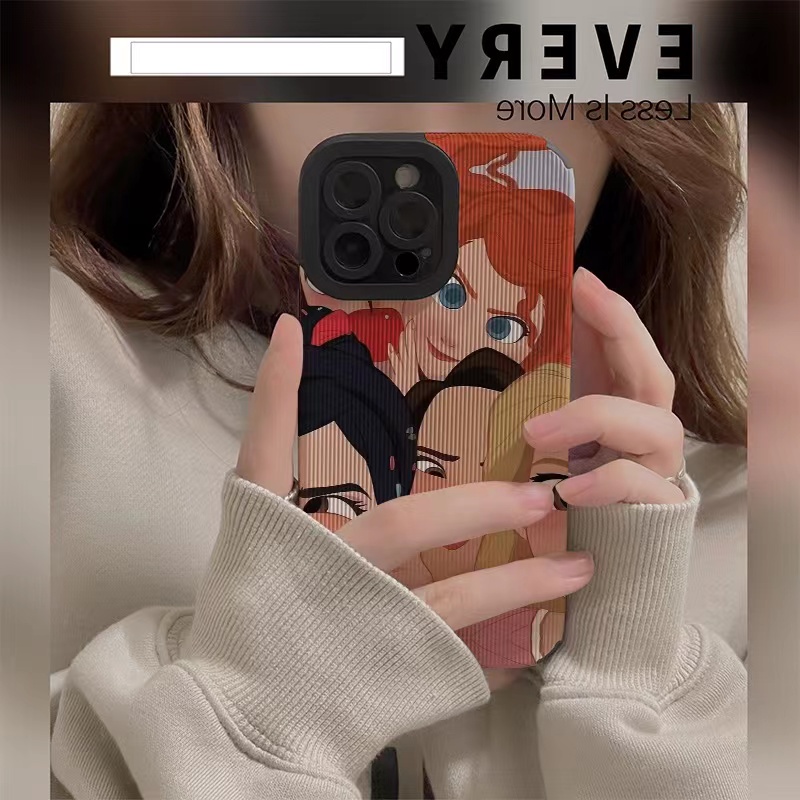 Cute cartoon disney princess toothpick leather phone cases for iphone ...