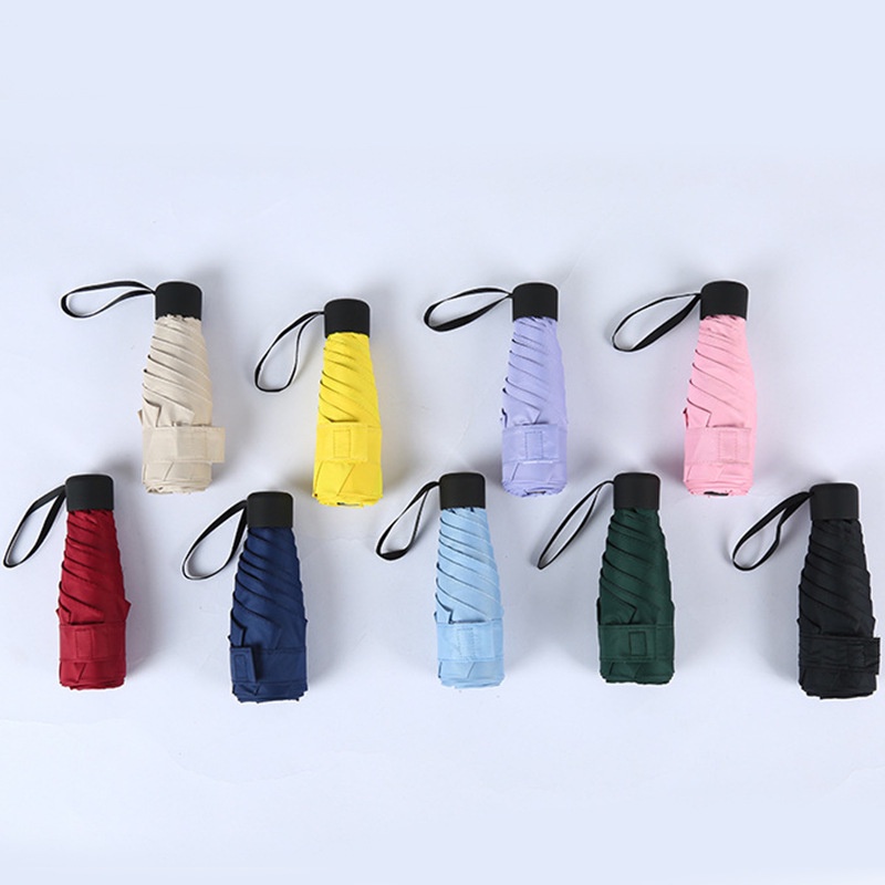 Foldable Umbrella Mini Umbrella Candy Color Traveling Rain Gear Rainy ...