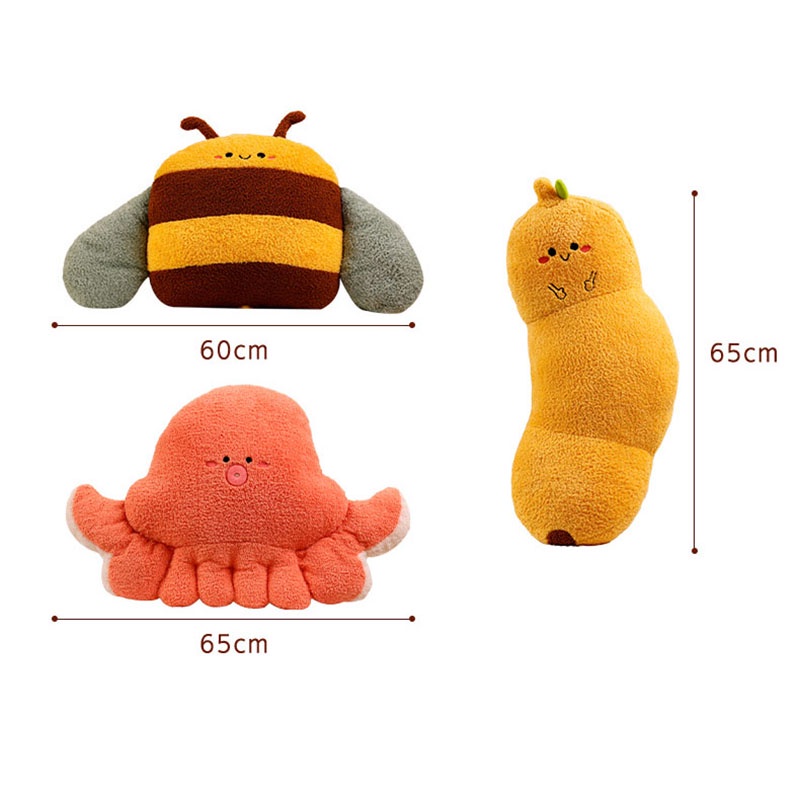 60cm Stuffed Toy Banana Bee Octopus Pillow Cushion Bolster Plush Doll ...