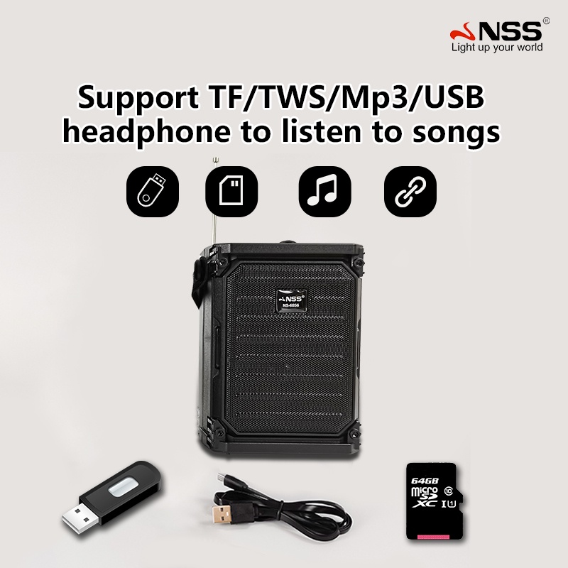 NSS Rechargeable Solar Bluetooth Radio FM Radio USB/TFMultimedia ...