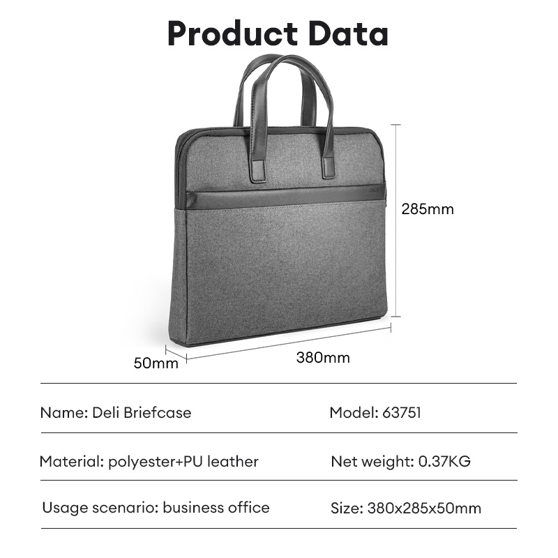 Deli Handbag Briefcase Computer Bag Large Capacity Office Bag Document ...