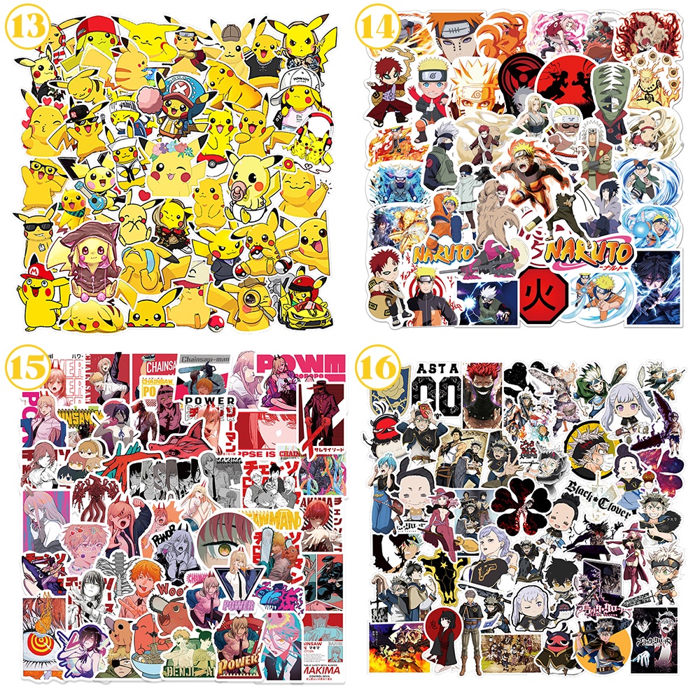 MUYA 50/100 Pcs Various of Japan Anime Stickers Cartoon Stickers ...