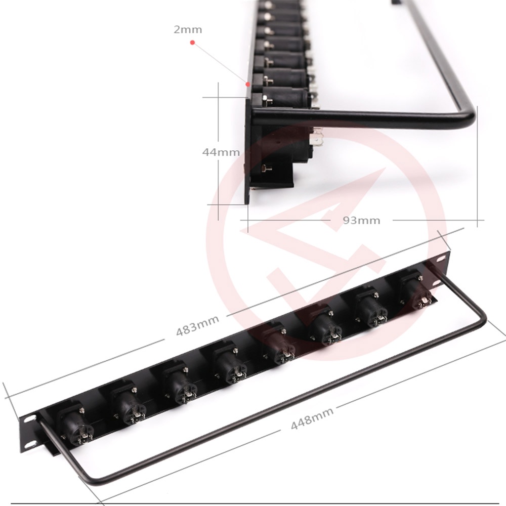 Rack Patch Panel 8 12 16 Way SpeakOn Chassis Connnector 1U Flight Case ...