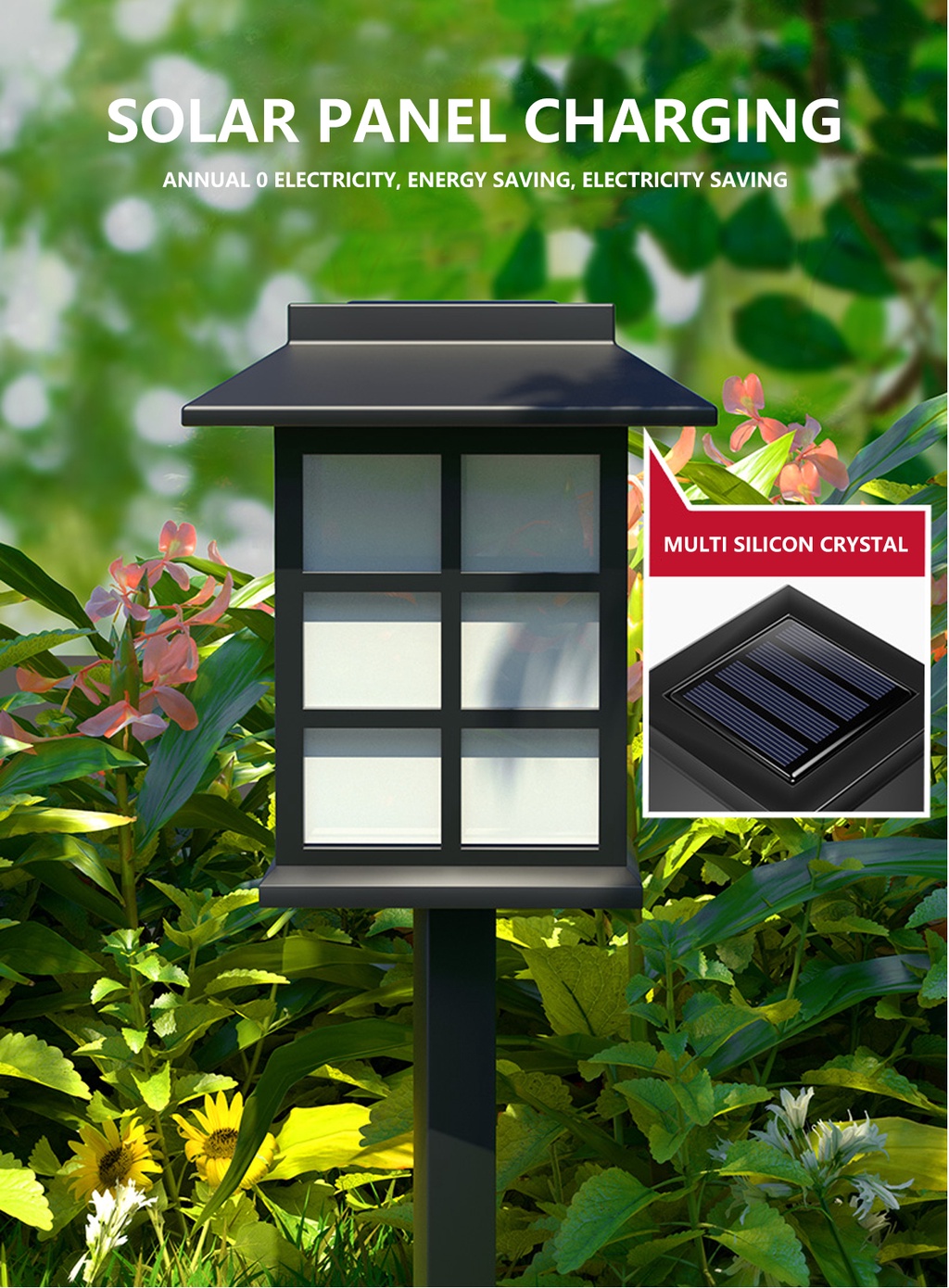 NSS Solar Powered Splash Proof Outdoor LED Solar Garden Light for ...