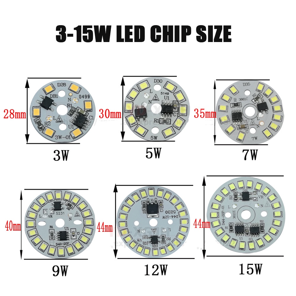 1pcs AC 220v led pcb with integrated IC driver welded 30cm wire For ...