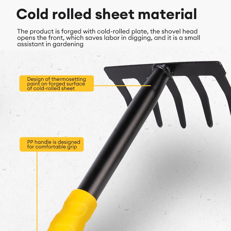 Deli Five-tooth Steel Rake Household Gardening Tools Potted Planting ...
