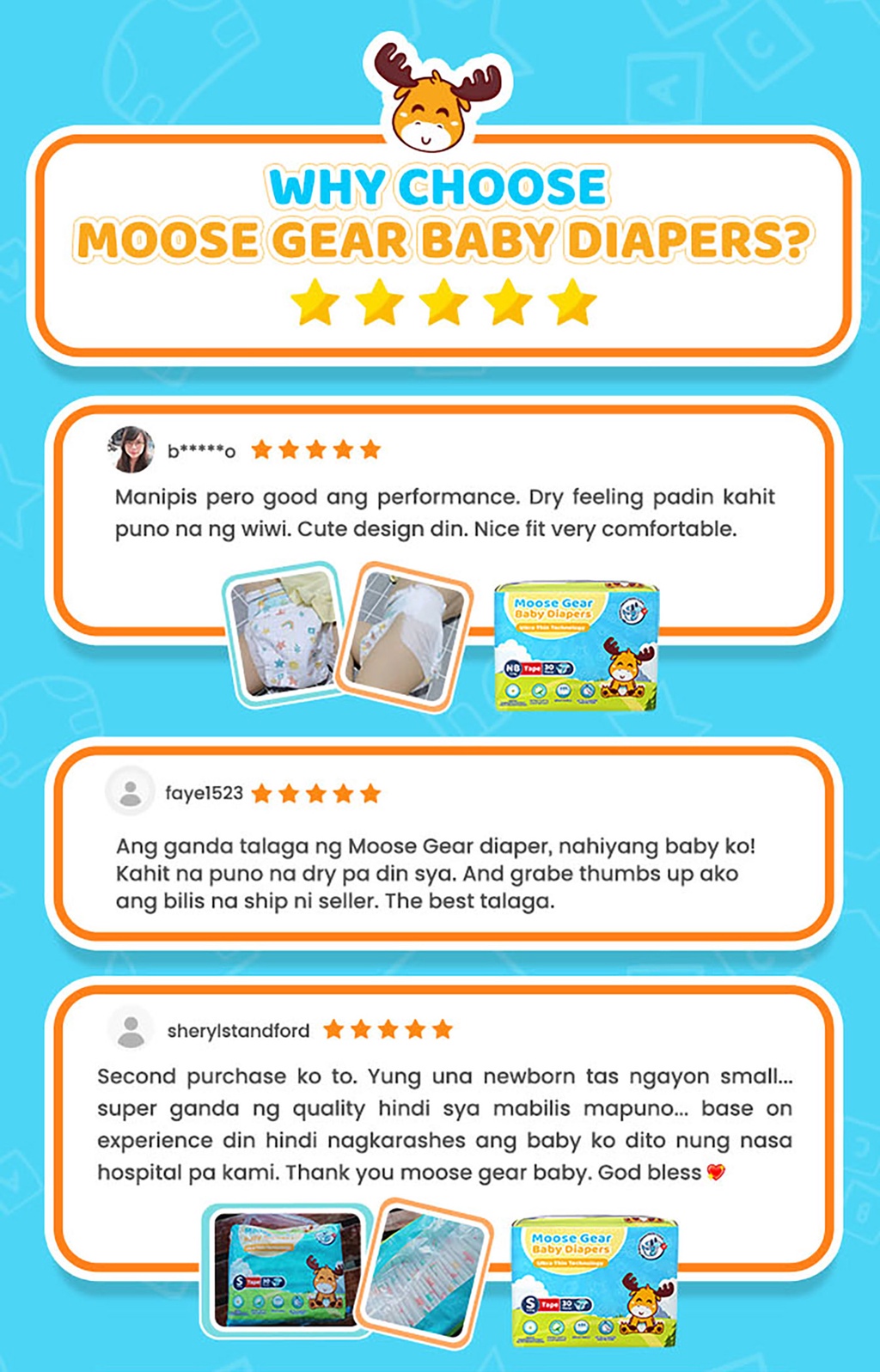 Moose Gear Baby Tape Diaper NEWBORN 60pcs (2PACKS) Super Absorbent No ...