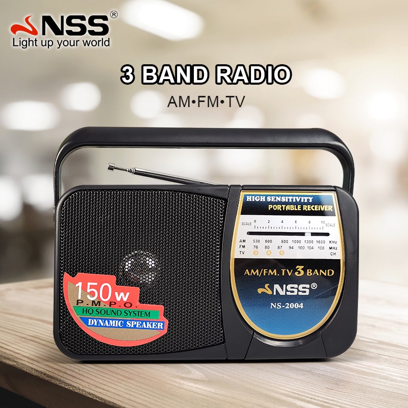 NSS Portable Radio with 3 BAND AM/FM/TV HIGH Sensitivity Receiver ...