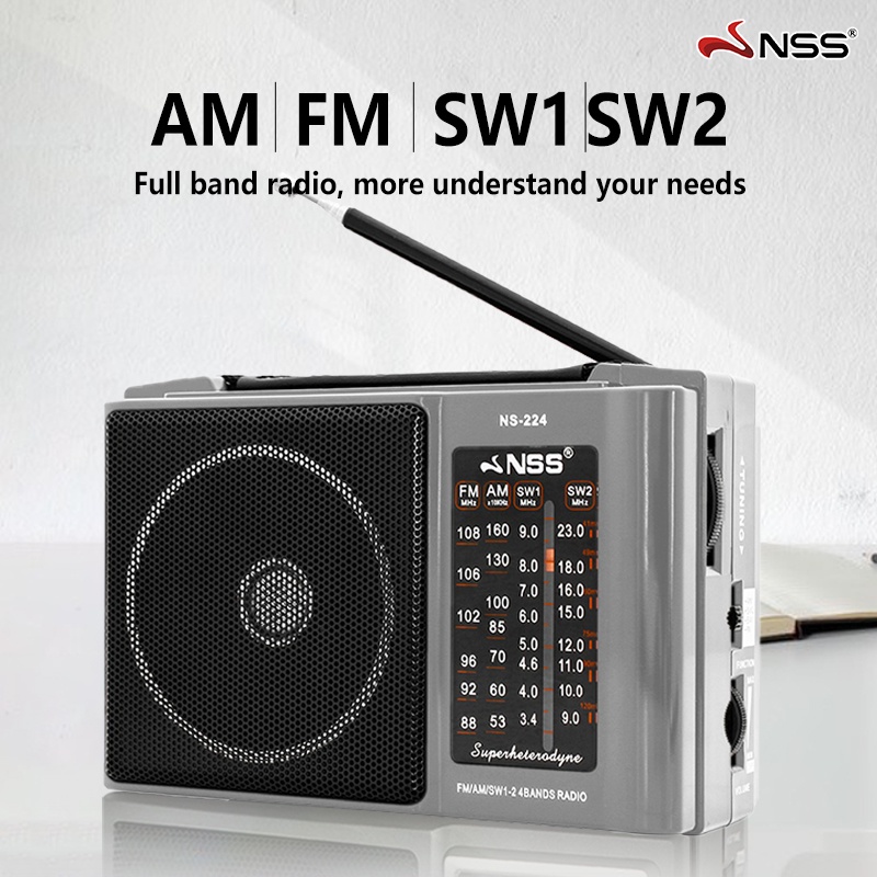 NSS Portable Radio 4 Band Radio FM/AM/SW1/SW2 Big Speaker High ...
