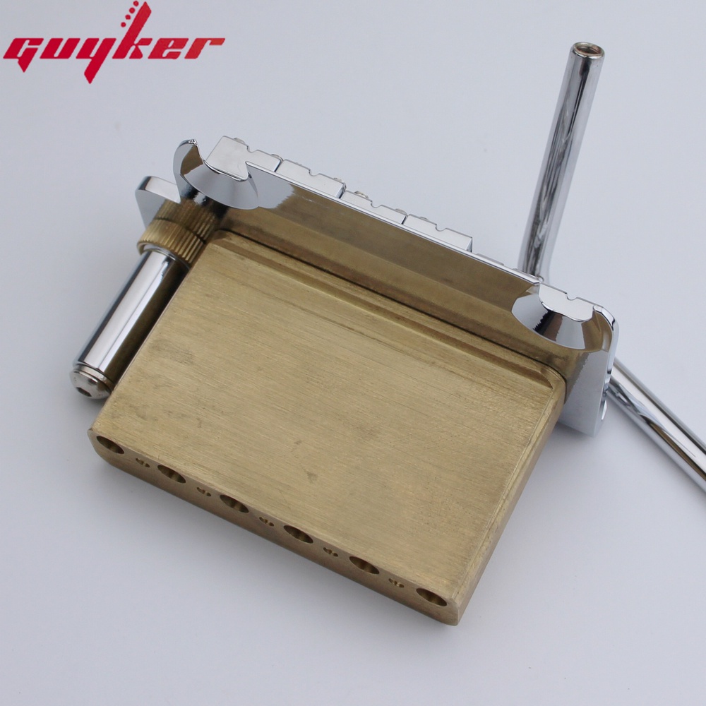 Non-locking 2 Point Tremolo Guitar Bridge Hardware Brass base Chrome ...