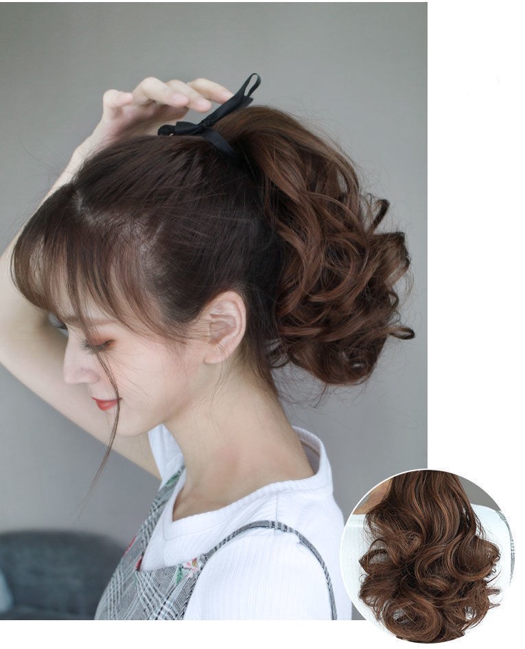 Wig Ponytail Female Long Curly Hair Bandage Style Pear Flower Fake Big ...