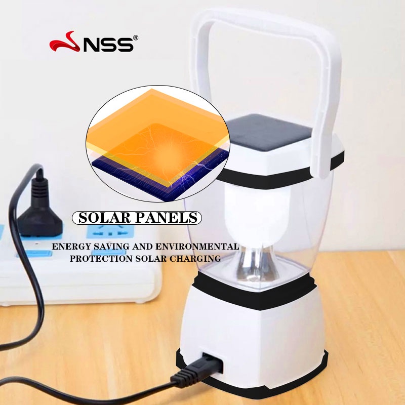 NSS Portable Emergency Light Solar Light Rechargeable LED Lamp High ...