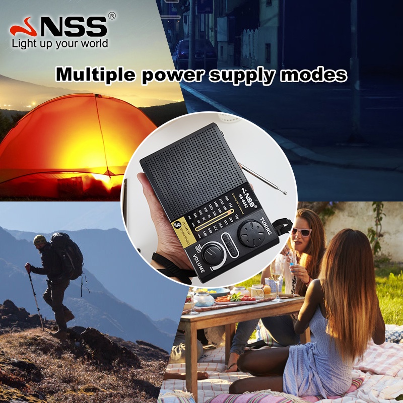 NSS Portable Bluetooth FM/AM/SW 3 BAND Solar Radio with USB/TF PLAYER ...