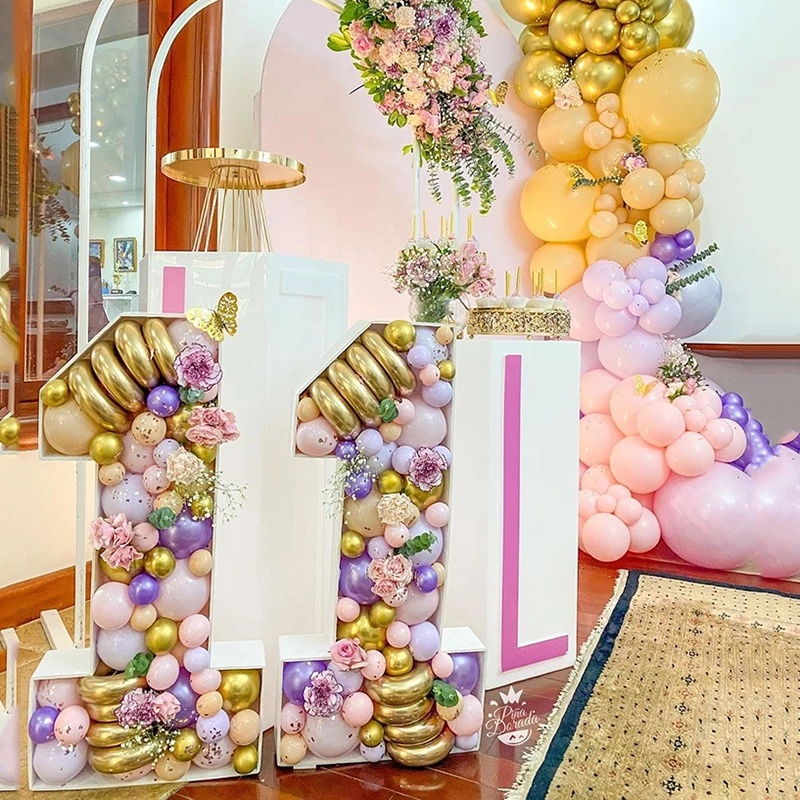 73cm Big Number Frame Stand Balloon Filling Box DIY Baby Shower ...