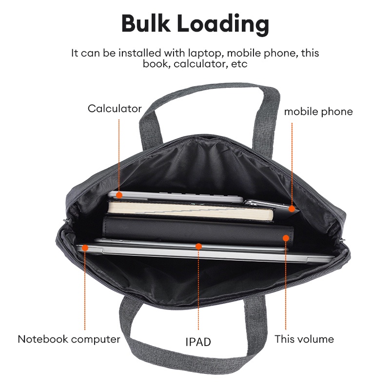 Deli Handbag Computer Storage Bag Waterproof Laptop Pouch with Zipper ...