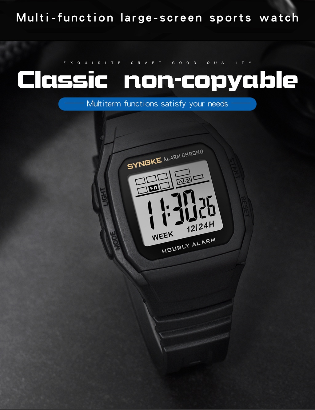 Men's watch LED display digital watch fashion sports waterproof ...