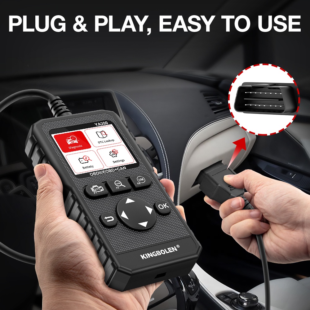 KINGBOLEN YA200 OBD2 Scanner Professional Auto Engine System Diagnostic ...