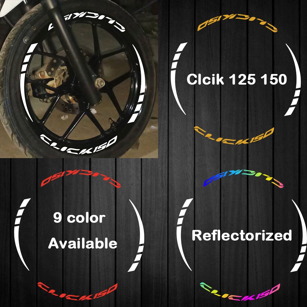 Reflectorized Stickers for Honda CLICK 125i 150i for 2 Wheels Front and ...