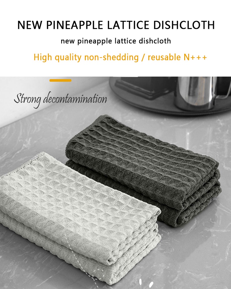 4Pcs Pineapple lattice Microfiber cleaning cloth hand wash kitchen ...
