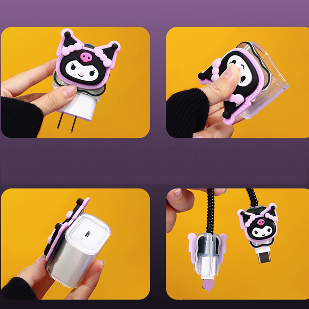 New Charger Cover Cute Kuromi Charging Cable Protector/Cord Protector ...