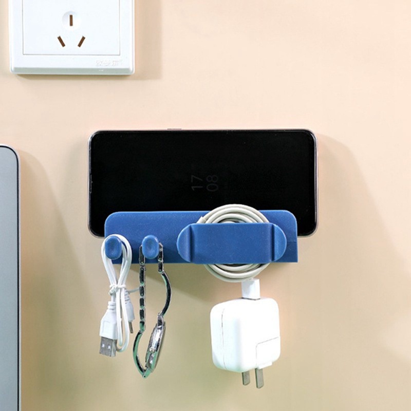 1/3 pcs Punch-free Wall Charging Plug Holder Sticky Hook Wire Organizer ...