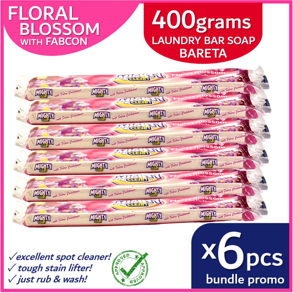 Mighty Clean Laundry Bar Soap Floral Blossom Spot Cleaner w/ FabCon ...