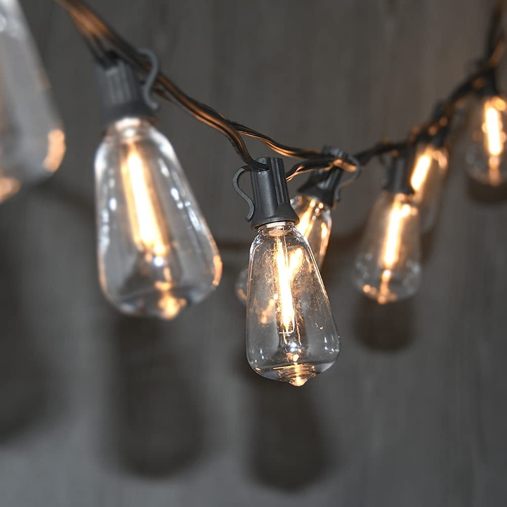 ST38 solar String lights LED Bulbs Outdoor Patio Garden Plastic Edison ...
