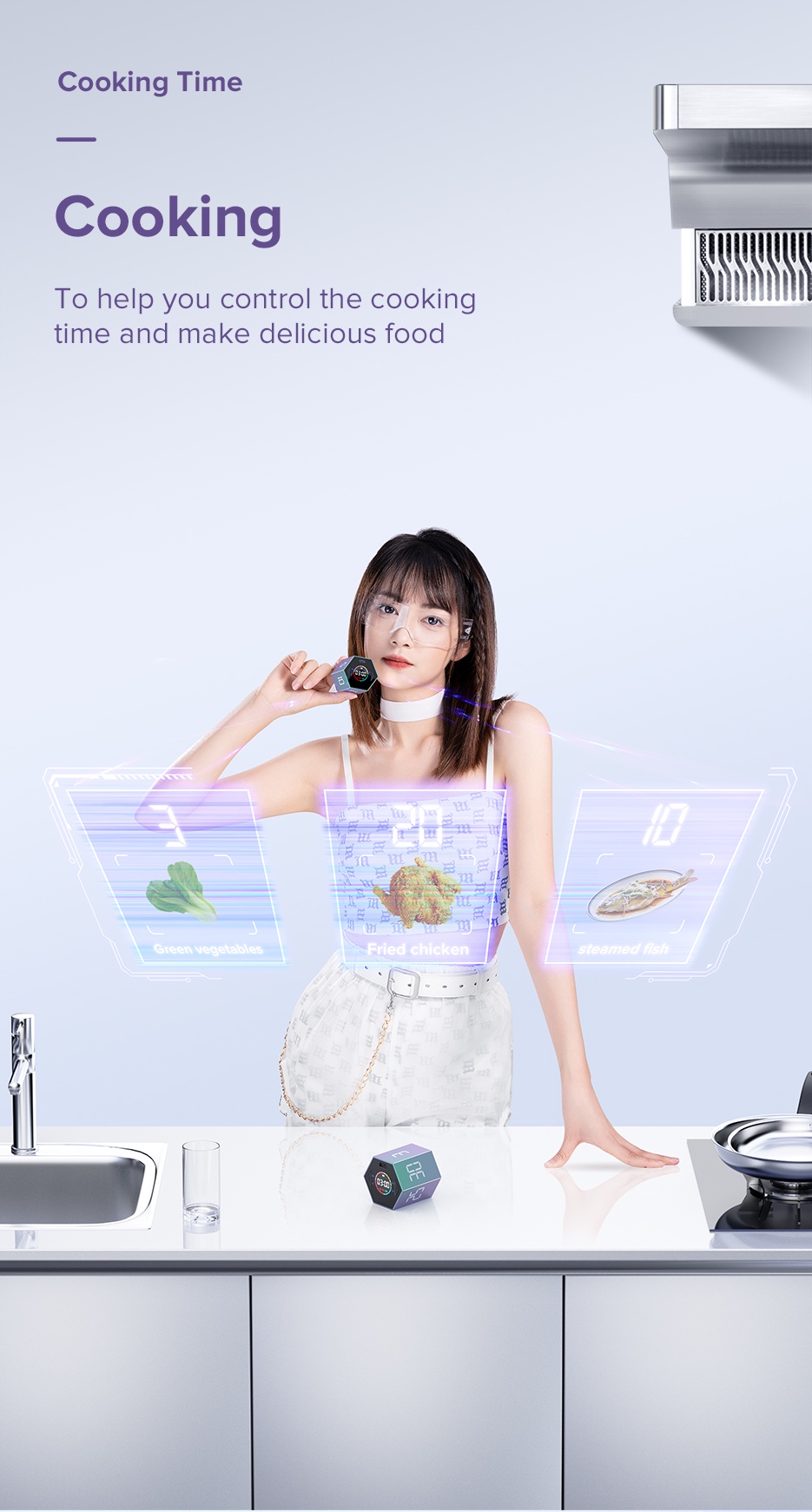 Llano Gradual Purple Ticktime Electronic Led Countdown Timer Clock Multi Function Digital Timer