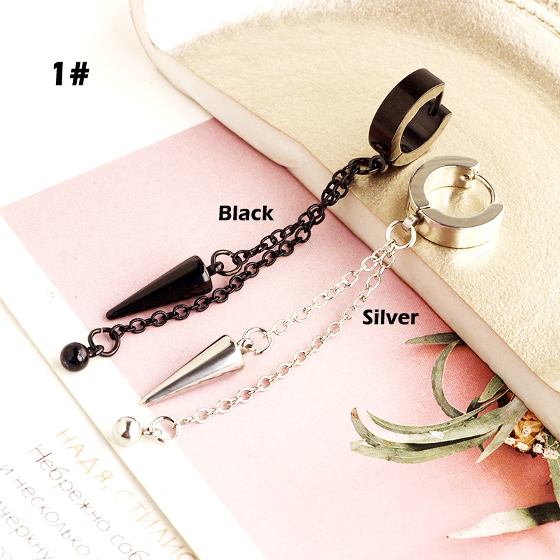 Tapering titanium steel earrings men harajuku earrings hipster hip-hop ...