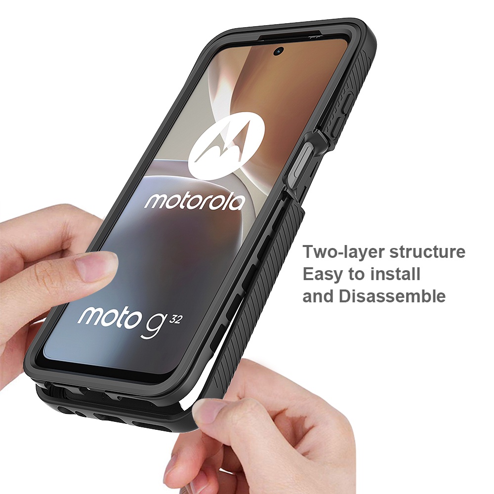 2-in-1 360° Totally Protection Motorola Moto G32 Transparent Shockproof ...