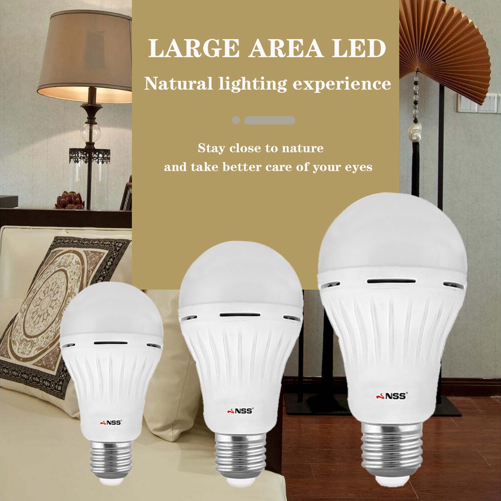 NSS Rechargeable Light Emergency Bulb E27 Energy Saving Outdoor Waterproof Hanging Lamp LED Bulb ...