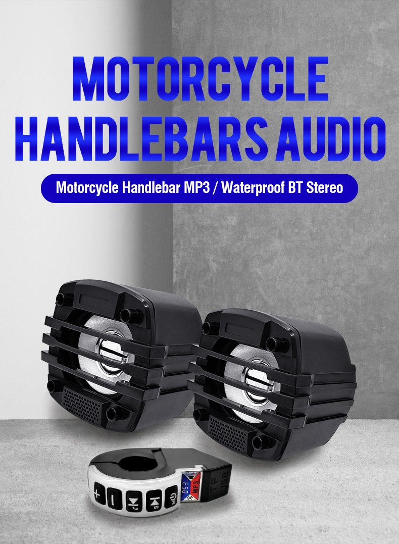 12V Universal Motorcycle Speakers For Bike Waterproof Handlebar Audio ...