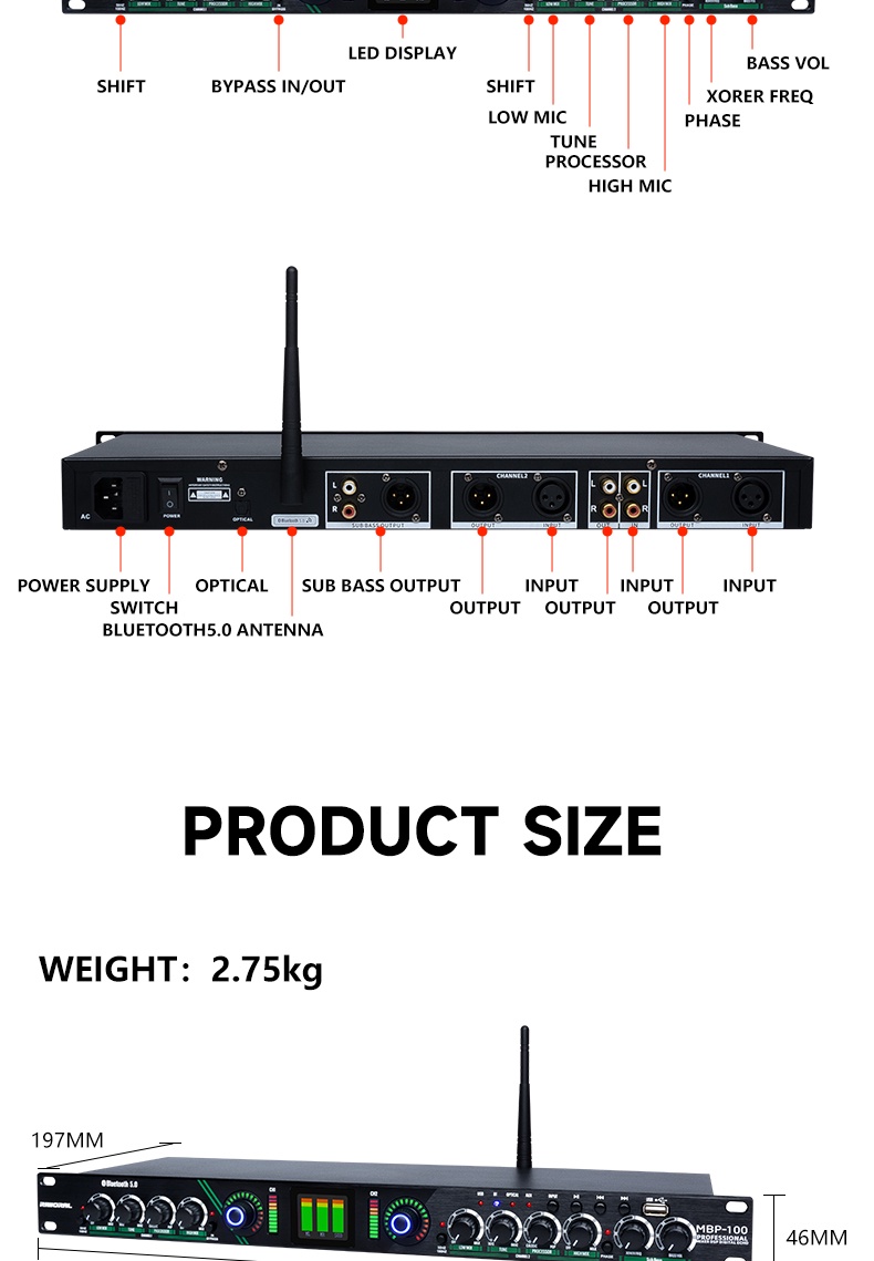 DSP Audio Digital Signal Processor Gain Subwoofer Repair with Bluetooth ...