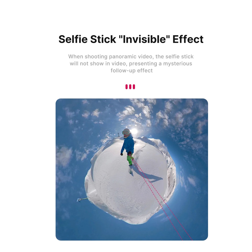 Ulanzi Extendable Action Camera Selfie Stick Pole w/ 1/4" Universal Threaded & Invisible effect ...