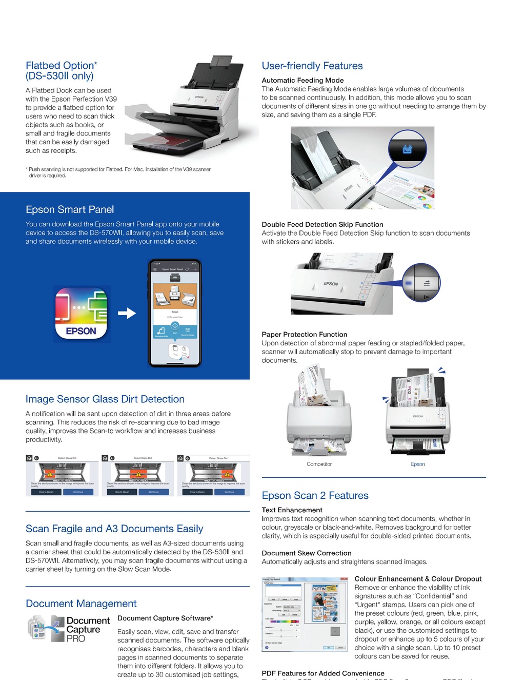 Epson WorkForce DS-530II Duplex Sheet-fed Document Scanner DS530 DS ...