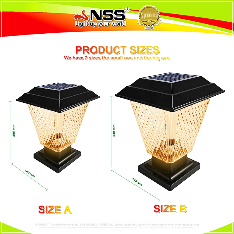 NSS Solar Lamp Lawn solar light outdoor Waterproof Post Lamp Outdoor ...