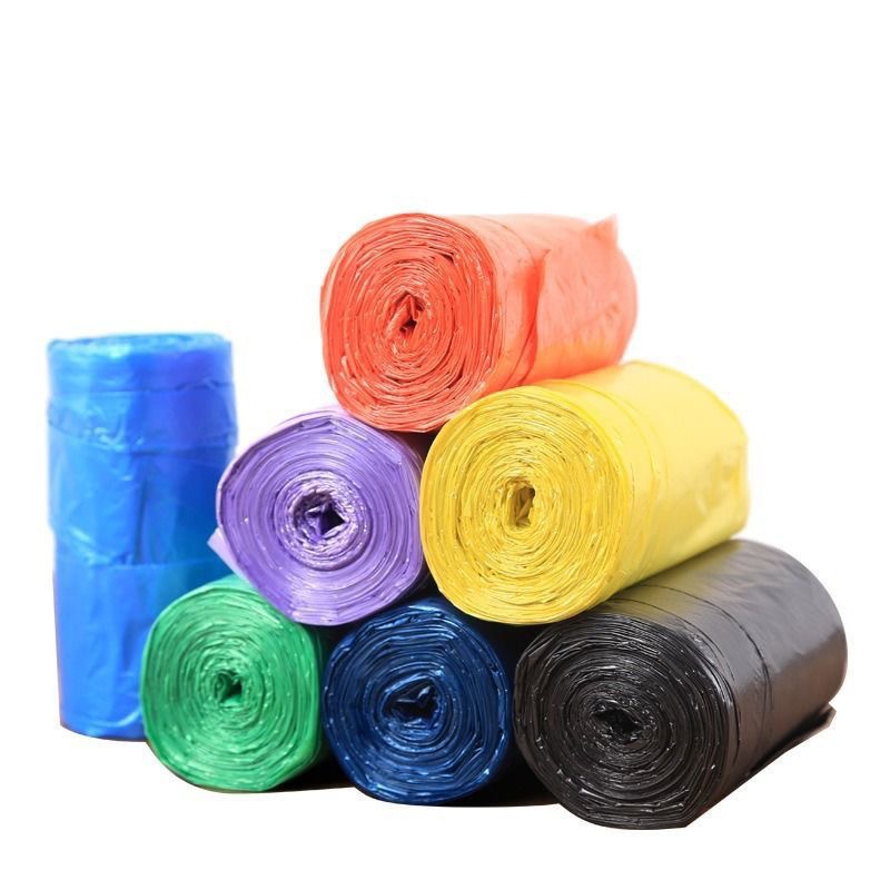 【5 Rolls 】Colored Garbage Bag Bin Liners 45*50cmTrashBag Disposable ...