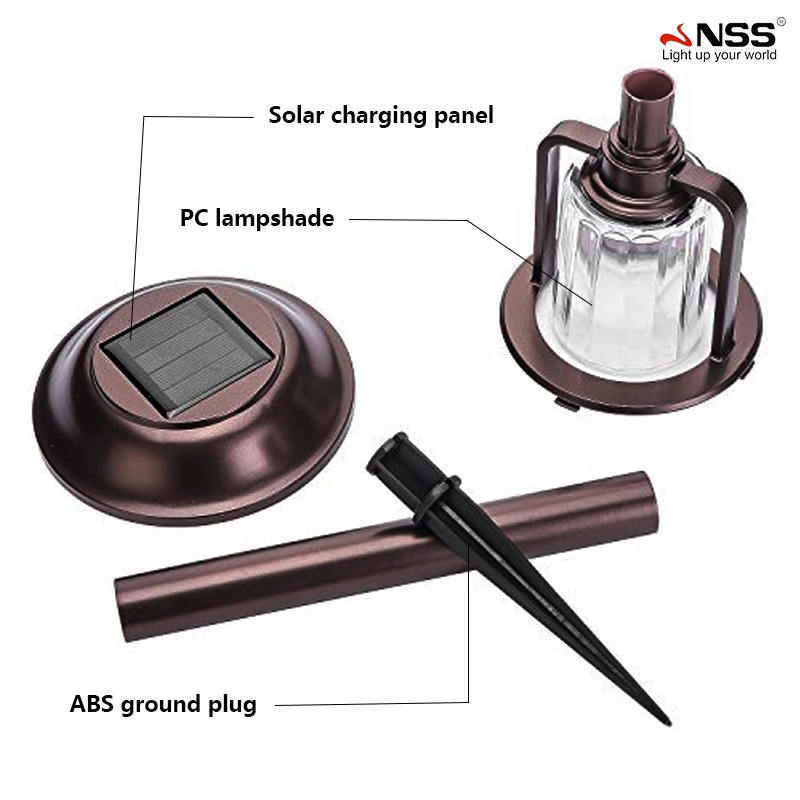NSS Solar Lamp Pathway Lights LED Lights Outdoor Waterproof Garden ...