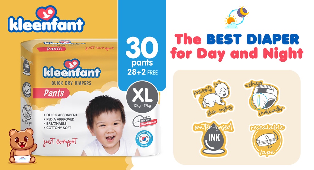 Kleenfant Diaper for Baby Pants Pull Up XL Pack of 2, 60 pad Baby Needs ...