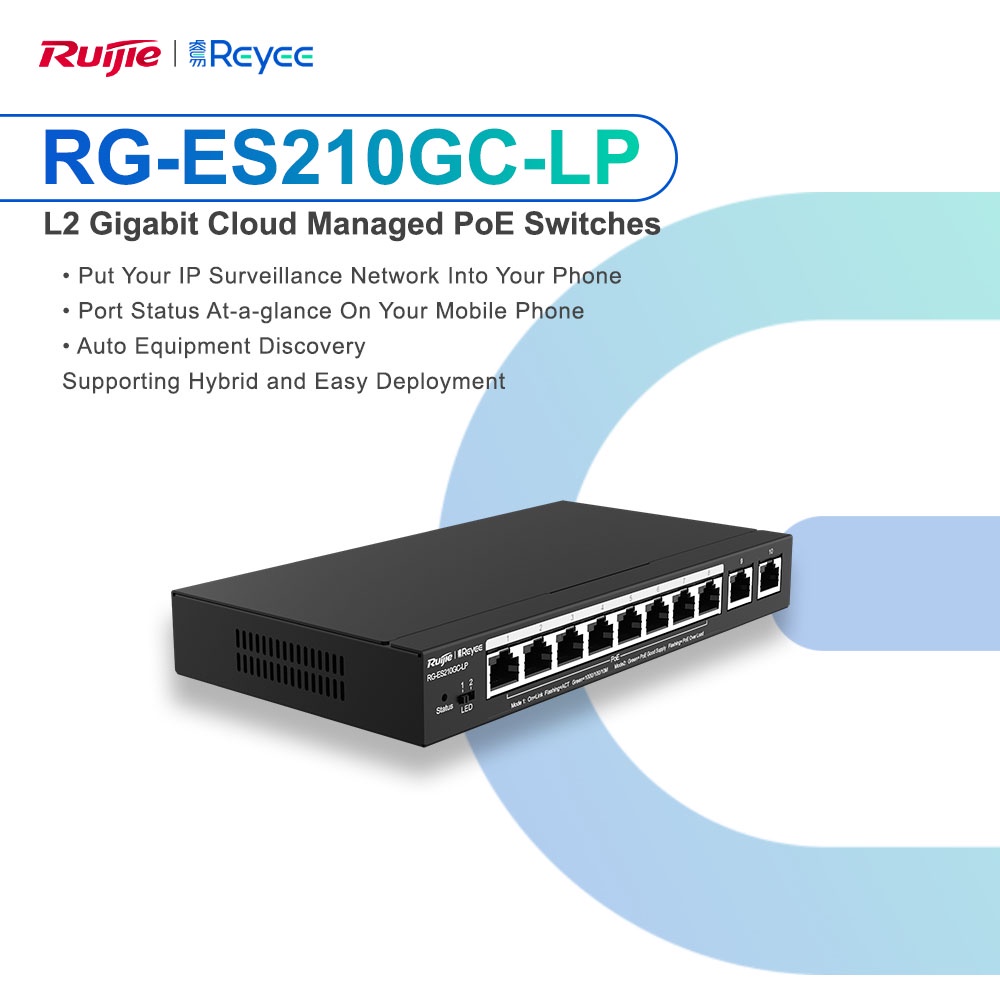 Reyee RG-ES210GC-LP 10-Port Gigabit Smart POE Switch | Ruijie Networks ...