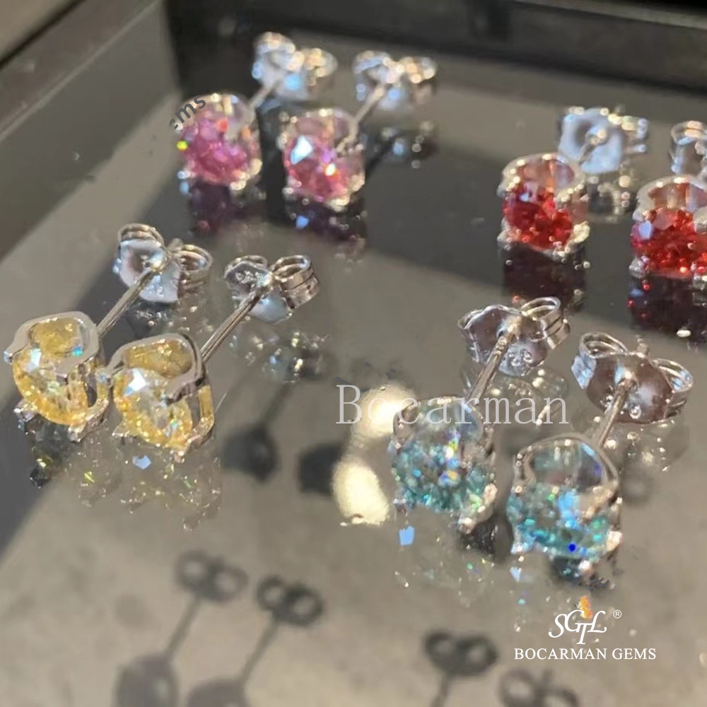 GRA 100% moissanite colored diamond round 1-3CT in various colors With ...