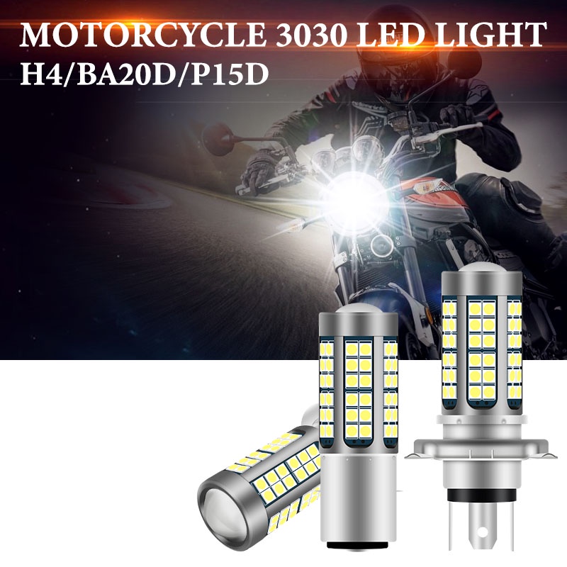 T19 Motorcycle Headlight H4 BA20D P15D 12V LED Light High/Low Beam Bulbs Super Bright White Fog ...