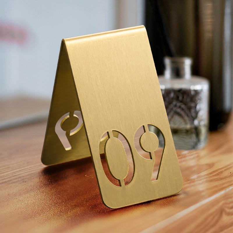 Hollow Double Sided Standing Table Number Custom Desk Sign Board ...