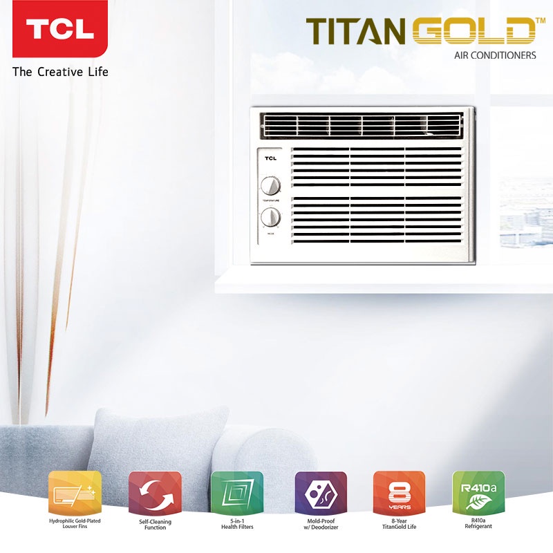 TCL .6HP Aircon Window Type Air Conditioner Fast Cooling Auto ...