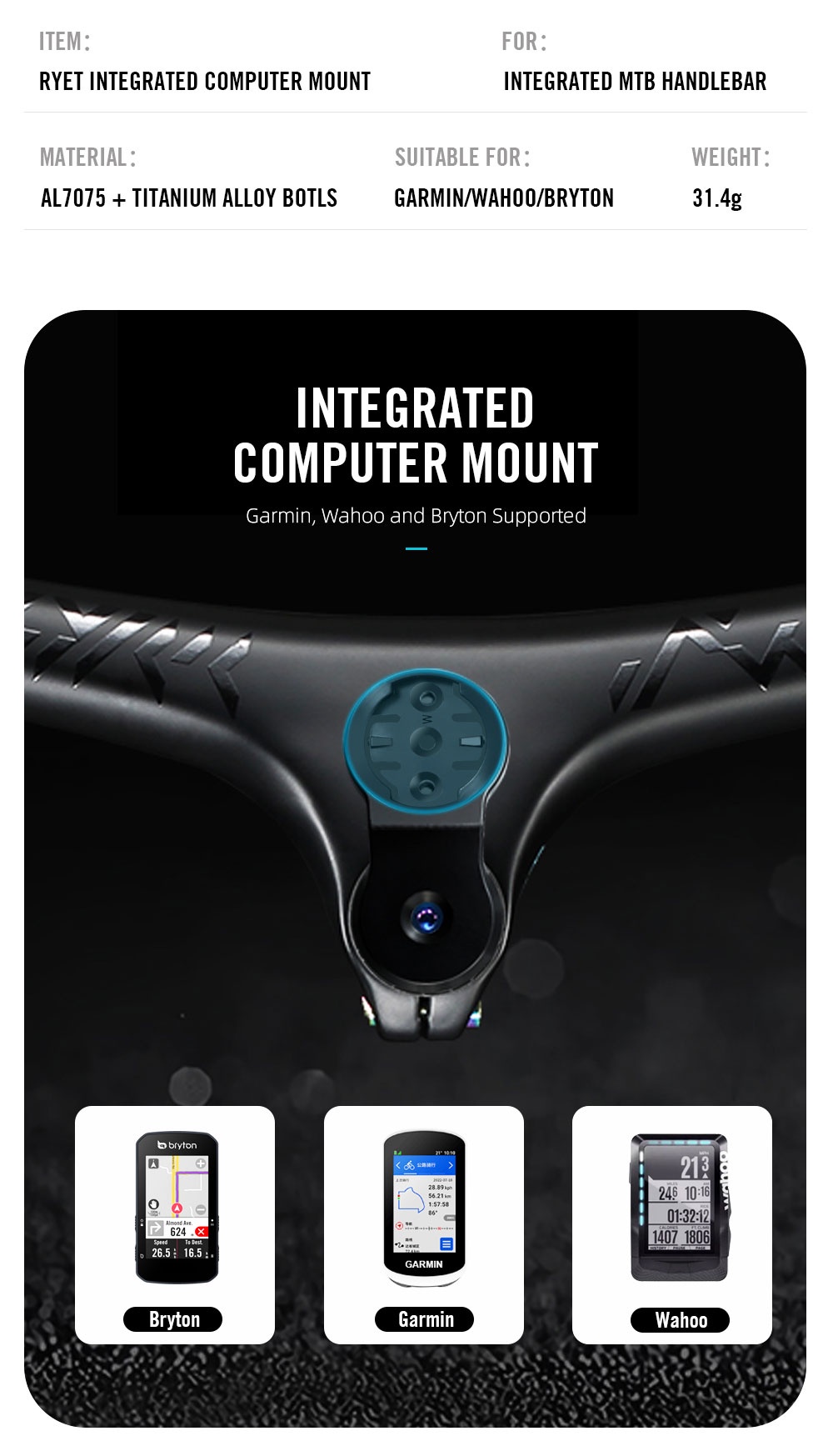 Alloy Headset Cap with Bike Computer Mount Upgrade Your Stem Cap to a ...