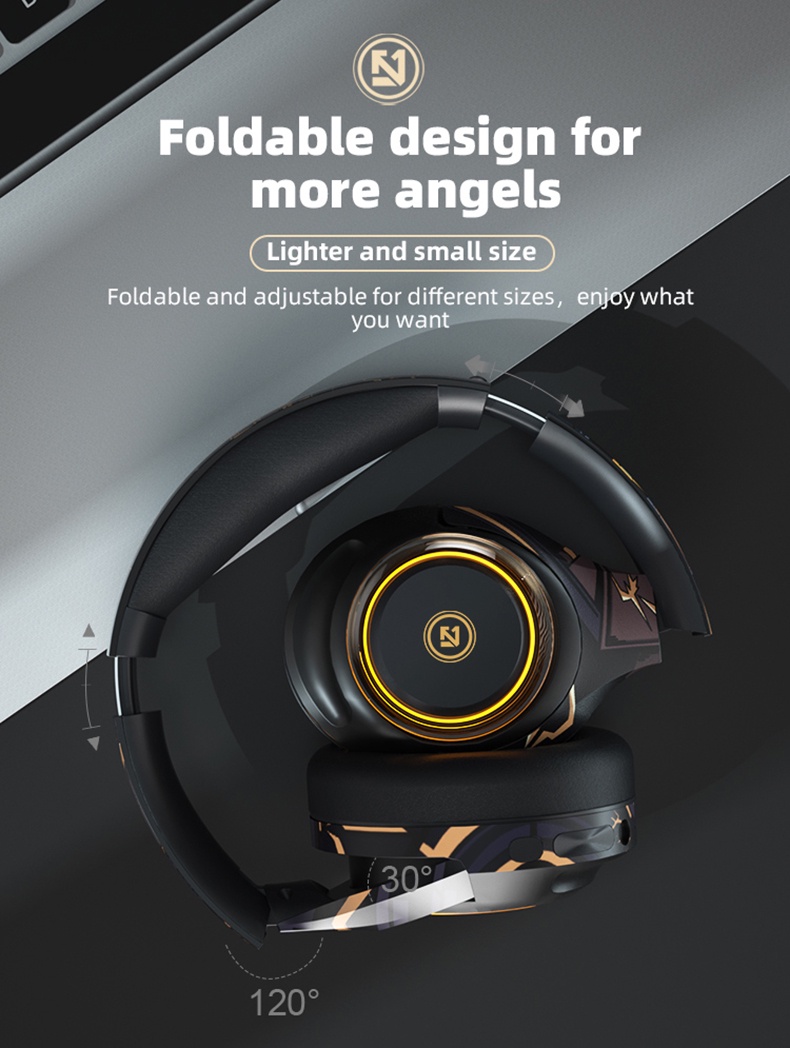 Tecsire Bluetooth Headphone Wireless Headset Over Ear HiFi Bass Stereo ...