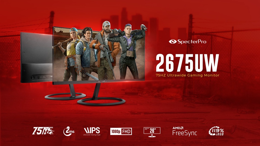 EasyPC | SPECTERPRO 2675UW 26 inch IPS 75Hz Ultrawide Gaming Monitor ...