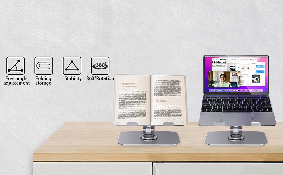 Meewoo Laptop Stand 360Rotation Adjustable Aluminum Laptop Holder ...