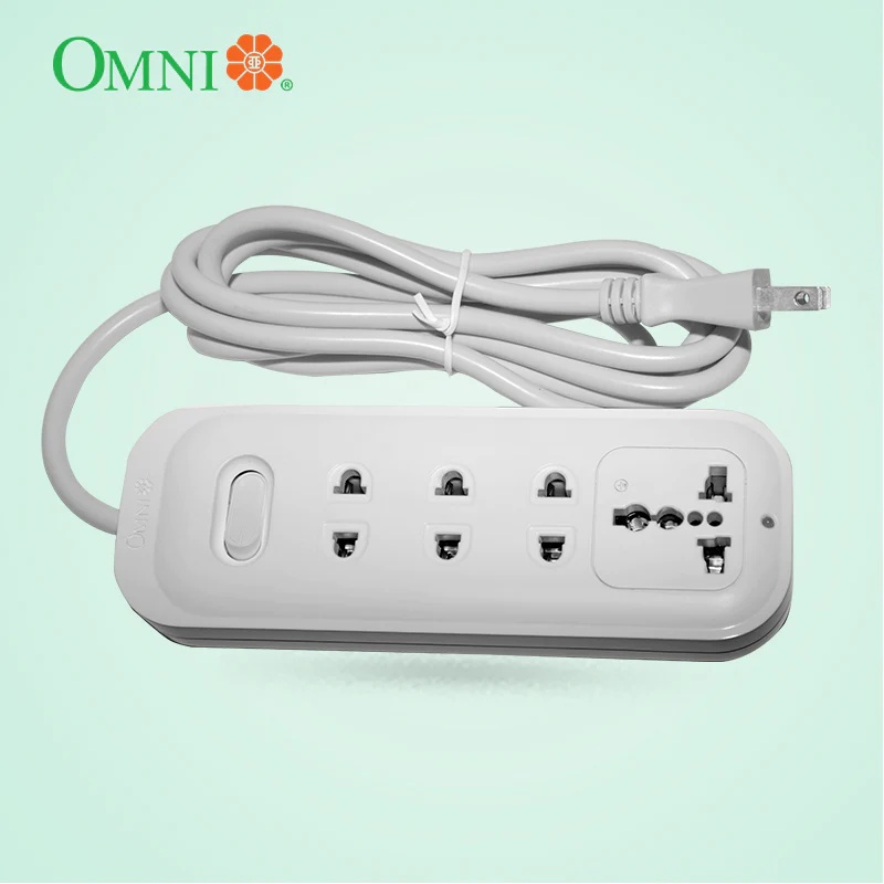 OMNI 2m Extension Cord Set w/ 4 Gang Universal Outlet Socket & Switch ...