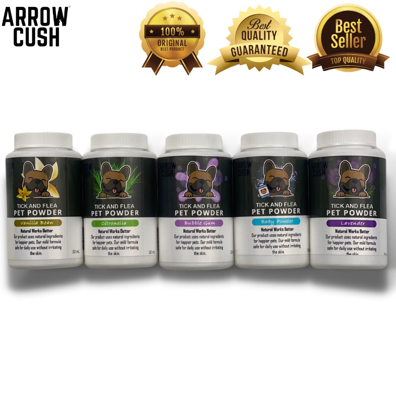 Arrow Cush Pet Powder 50g – Dog & Cat Dry Shampoo | Anti Odor, Anti ...